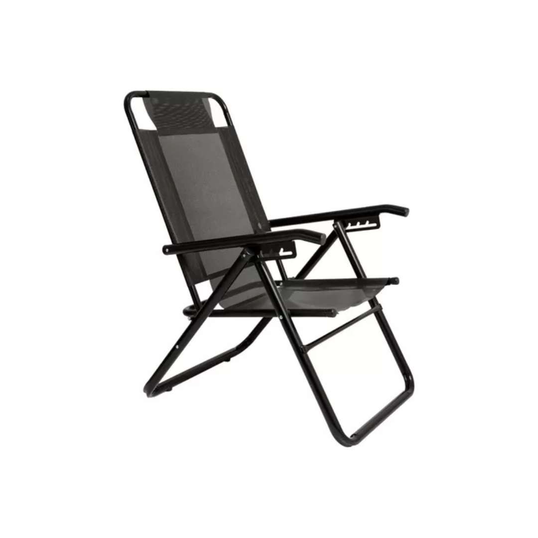 Reposera Descansar Coversol Black Aluminio 5 Posiciones - Estilo